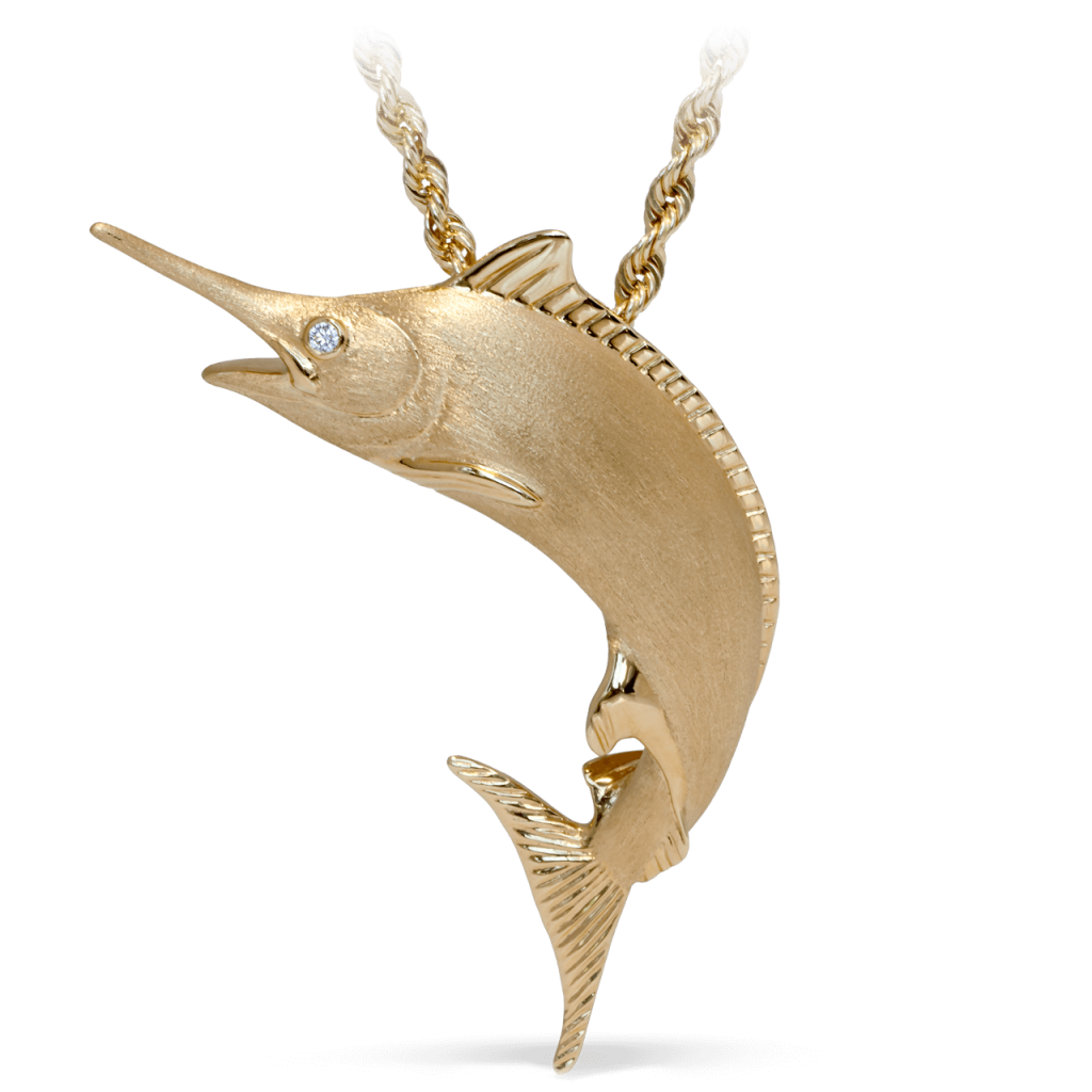 Men’s Marlin Fish Solid Pendant - Al Fouad Jewellery